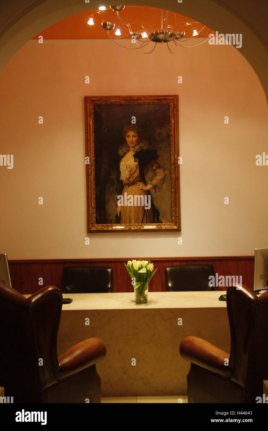 Hotel reception wall painting armchair hi-res stock photography and ...
