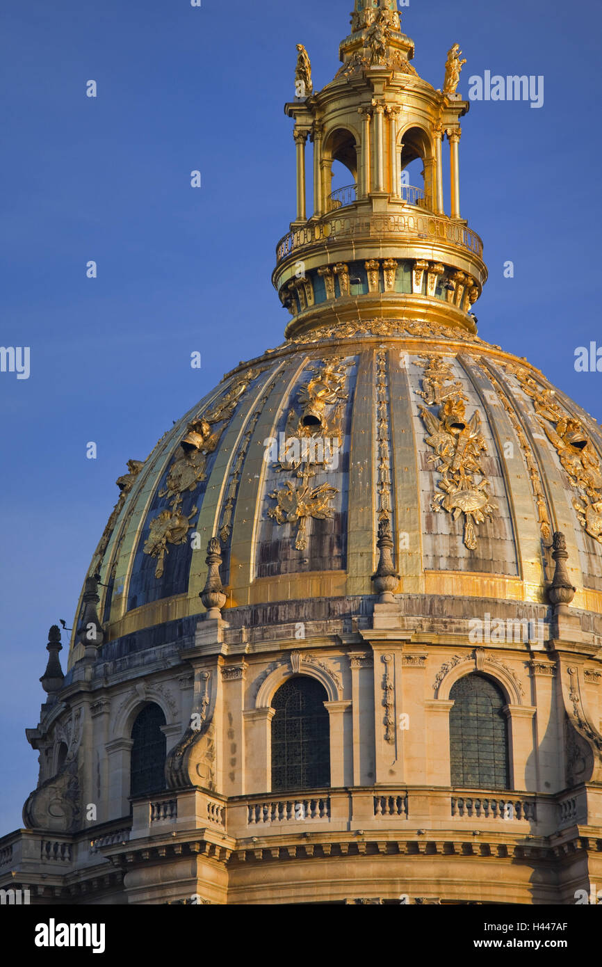 France, Paris, Dome of Les Invalides, dome, detail Stock Photo - Alamy
