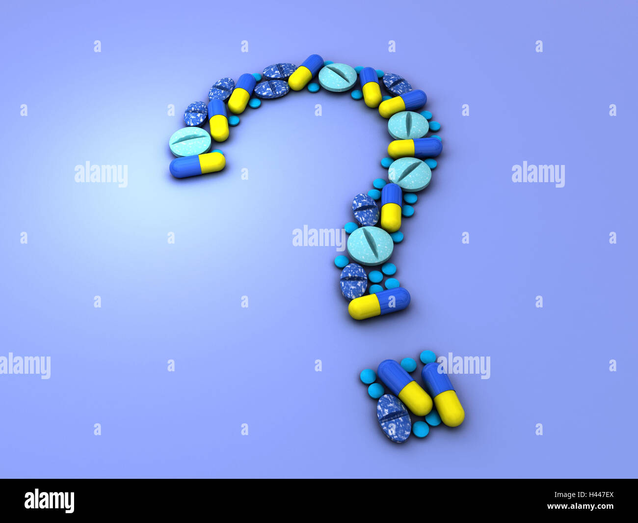Question marks from medicament forms hi-res stock photography and ...