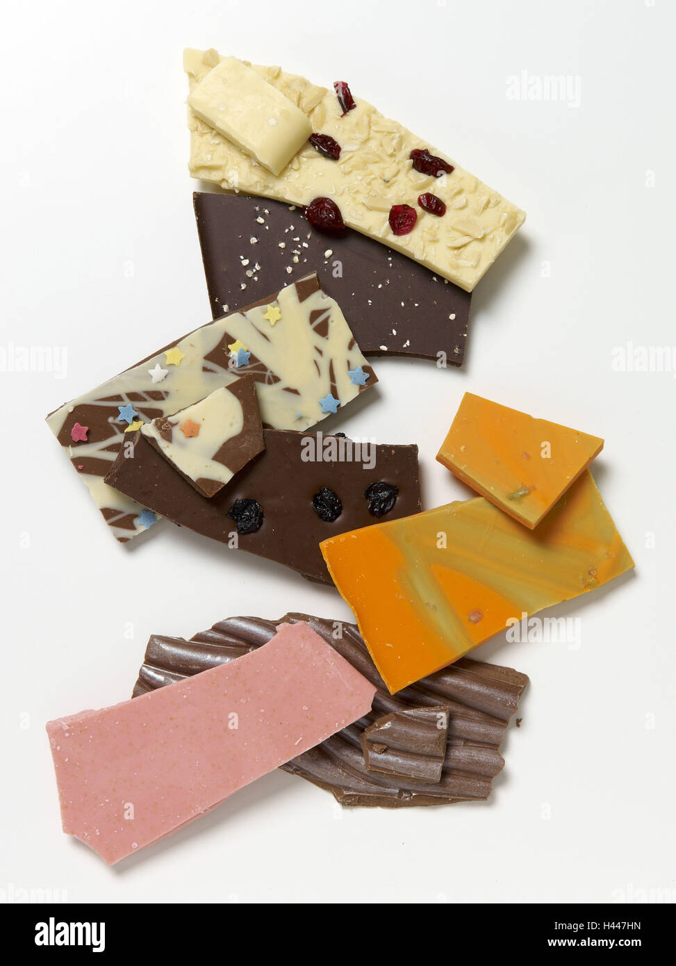 Chocolate pieces, different Stock Photo - Alamy