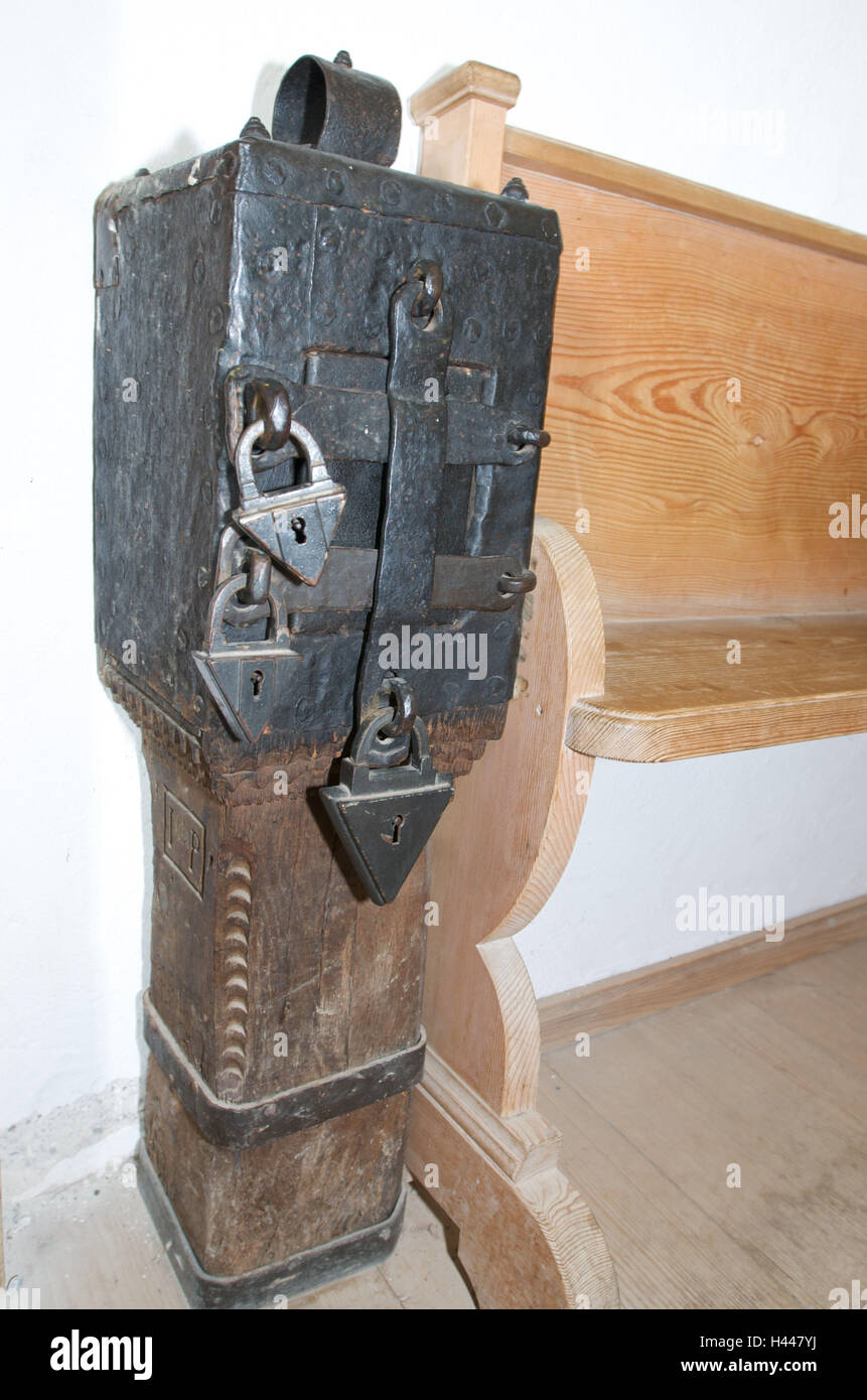 Church, offertory box, pew Stock Photo - Alamy