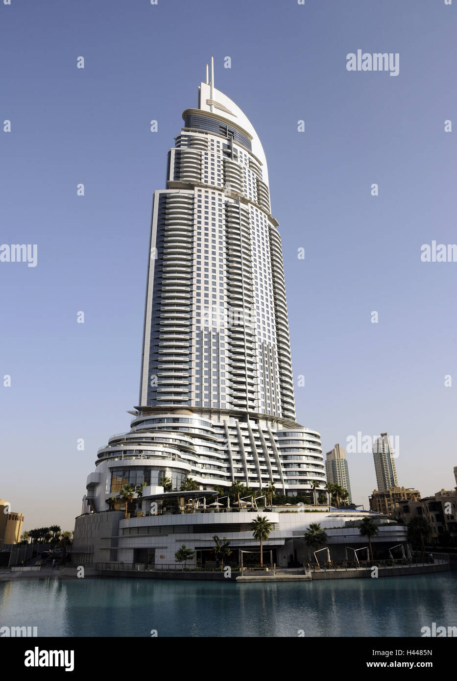Burj Dubai, hotel building, The Address, water, Dubai, United Arab ...