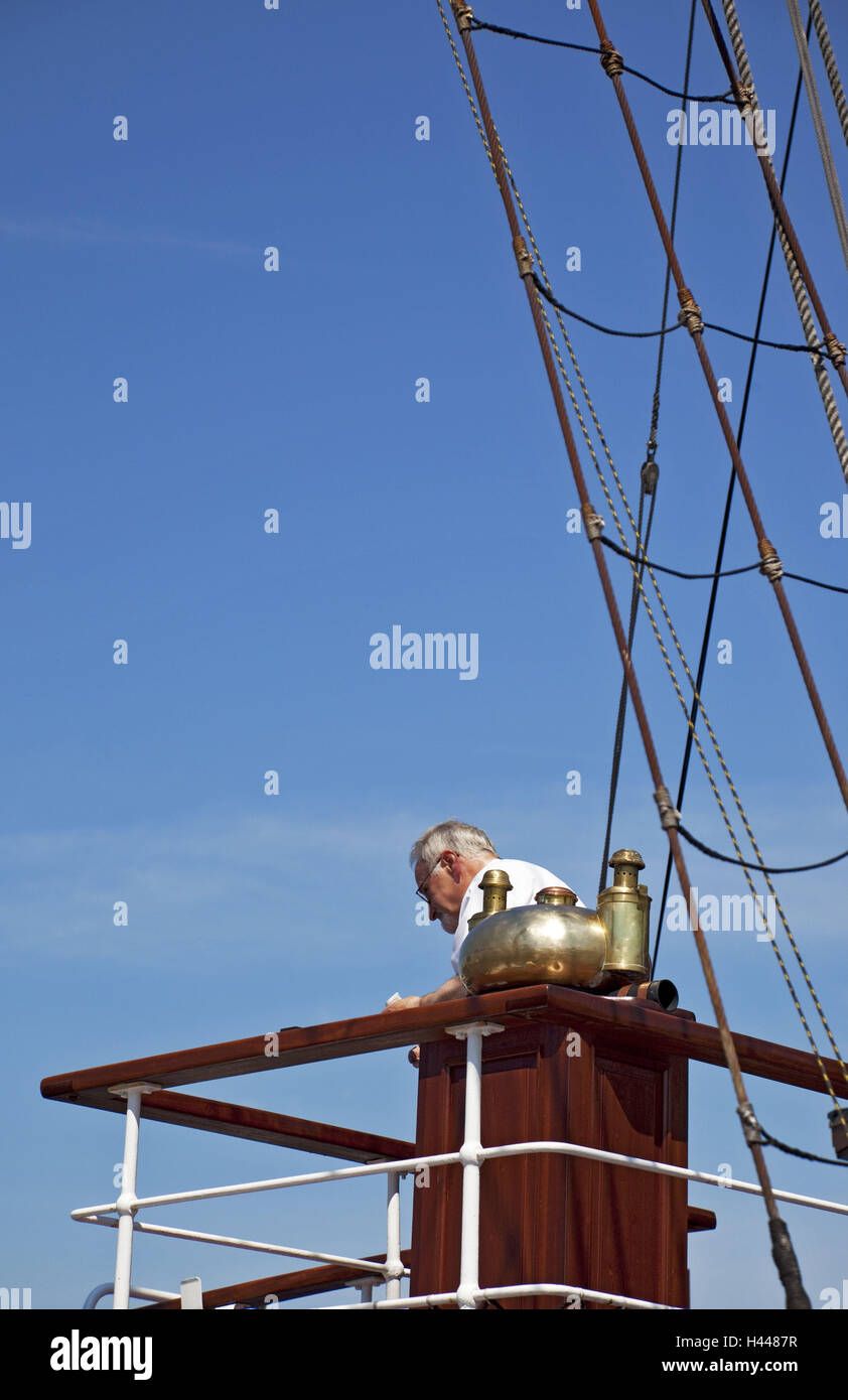 Ship, captain, rail Stock Photo - Alamy