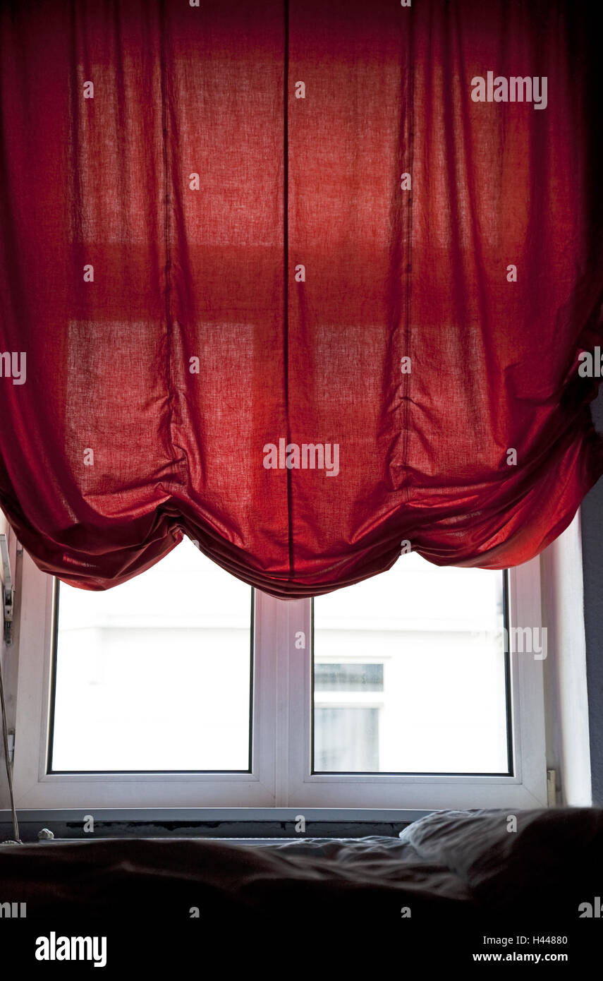 Window, red curtain Stock Photo - Alamy
