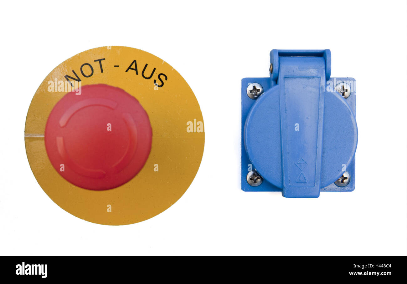 Emergency stop switch for machines Stock Photo - Alamy