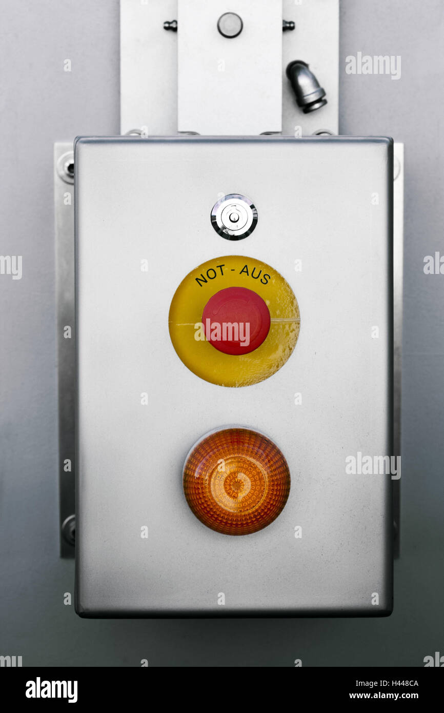 Emergency stop switch for machines Stock Photo - Alamy