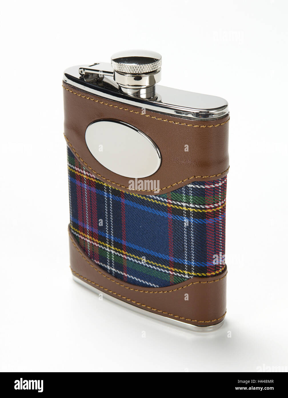 Flask, drinking flask, leather, square sample Stock Photo - Alamy
