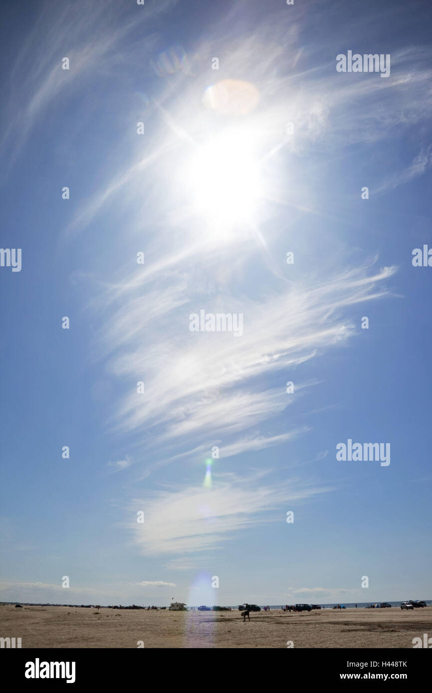 Beach, heaven, clouds, the sun, back light Stock Photo - Alamy