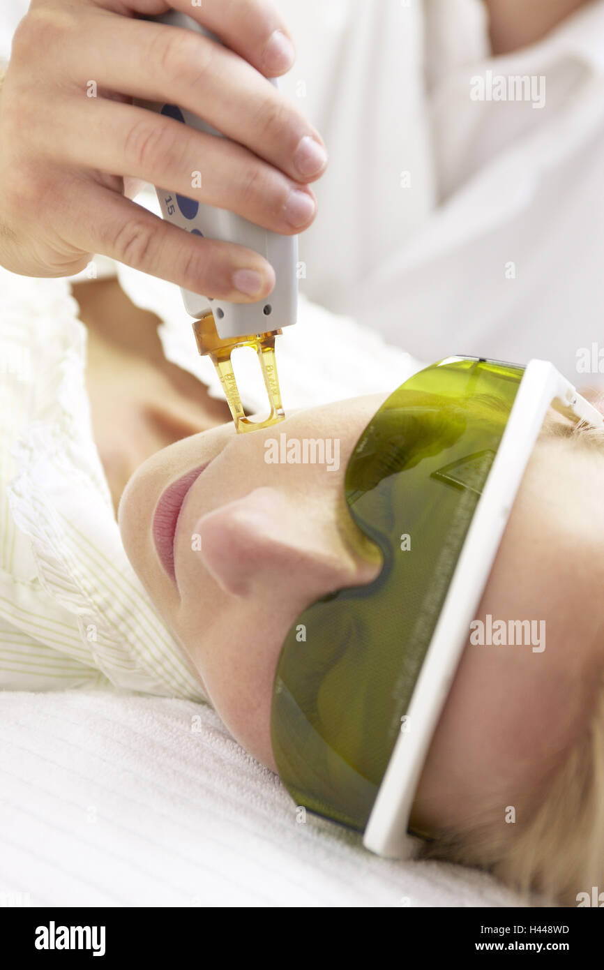 Doctor, practise, laser therapy, Anti-Aging, woman, young, facial ...