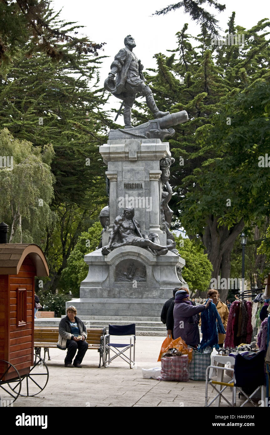 Chile, Patagonia, Peninsula Brunswick, Punta Arenas, plaza Munos Gamero ...