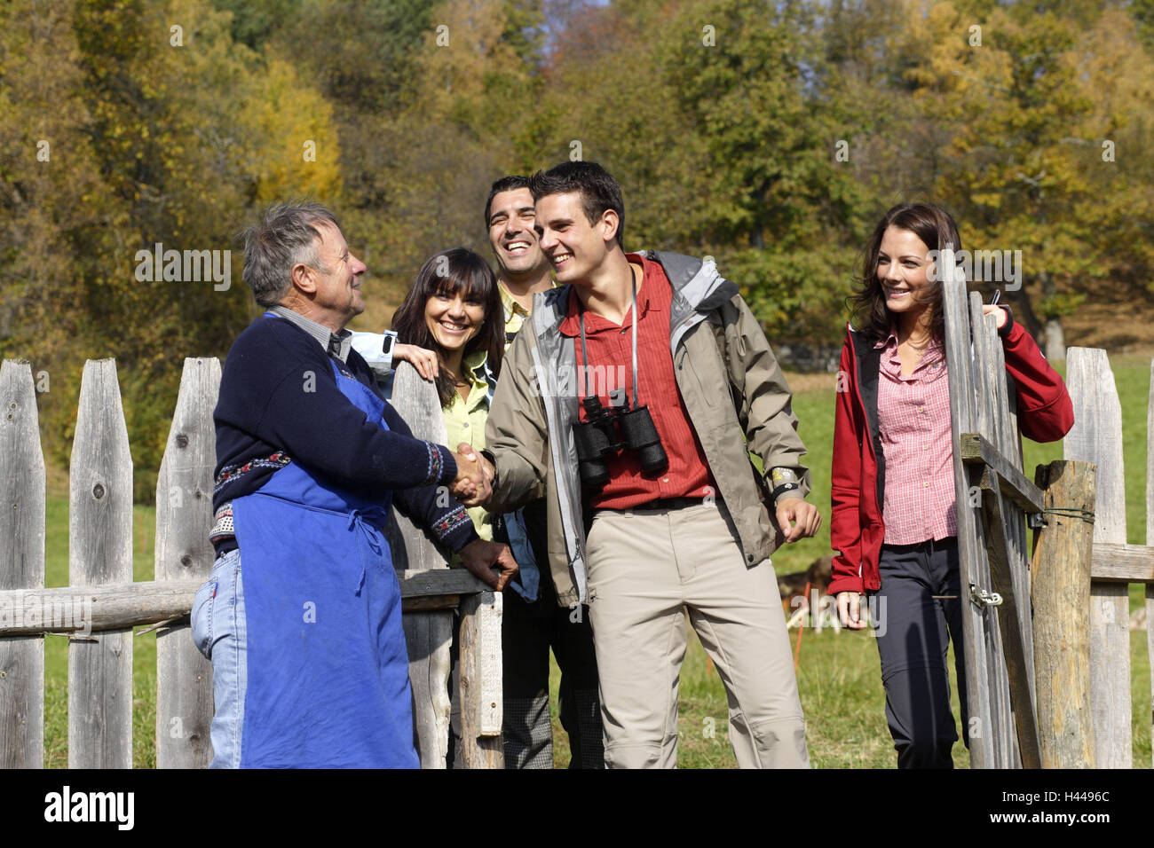 mountain farmer, traveling group, greeting, Villanders, Eisacktal ...