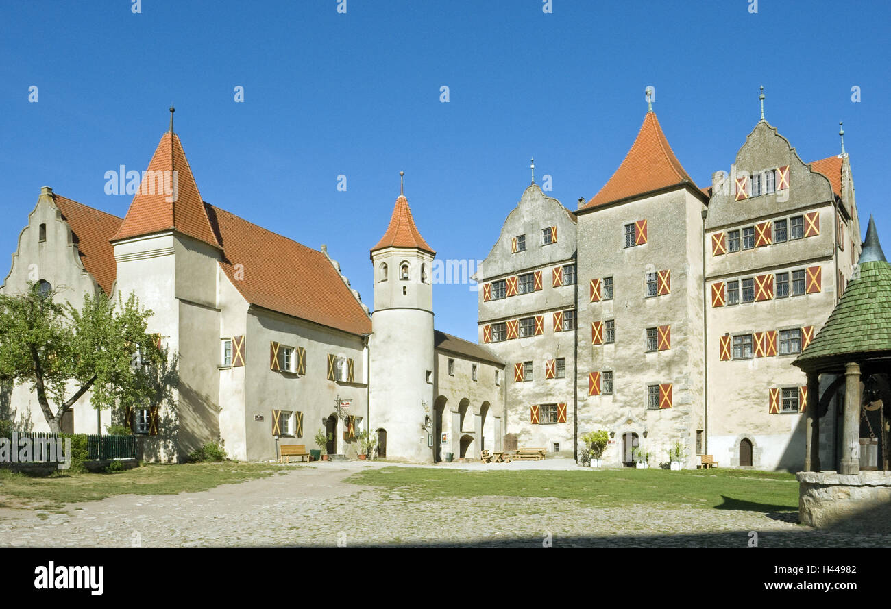 Germany, Bavaria, castle Har, lock, castle Har, castle court, lock ...