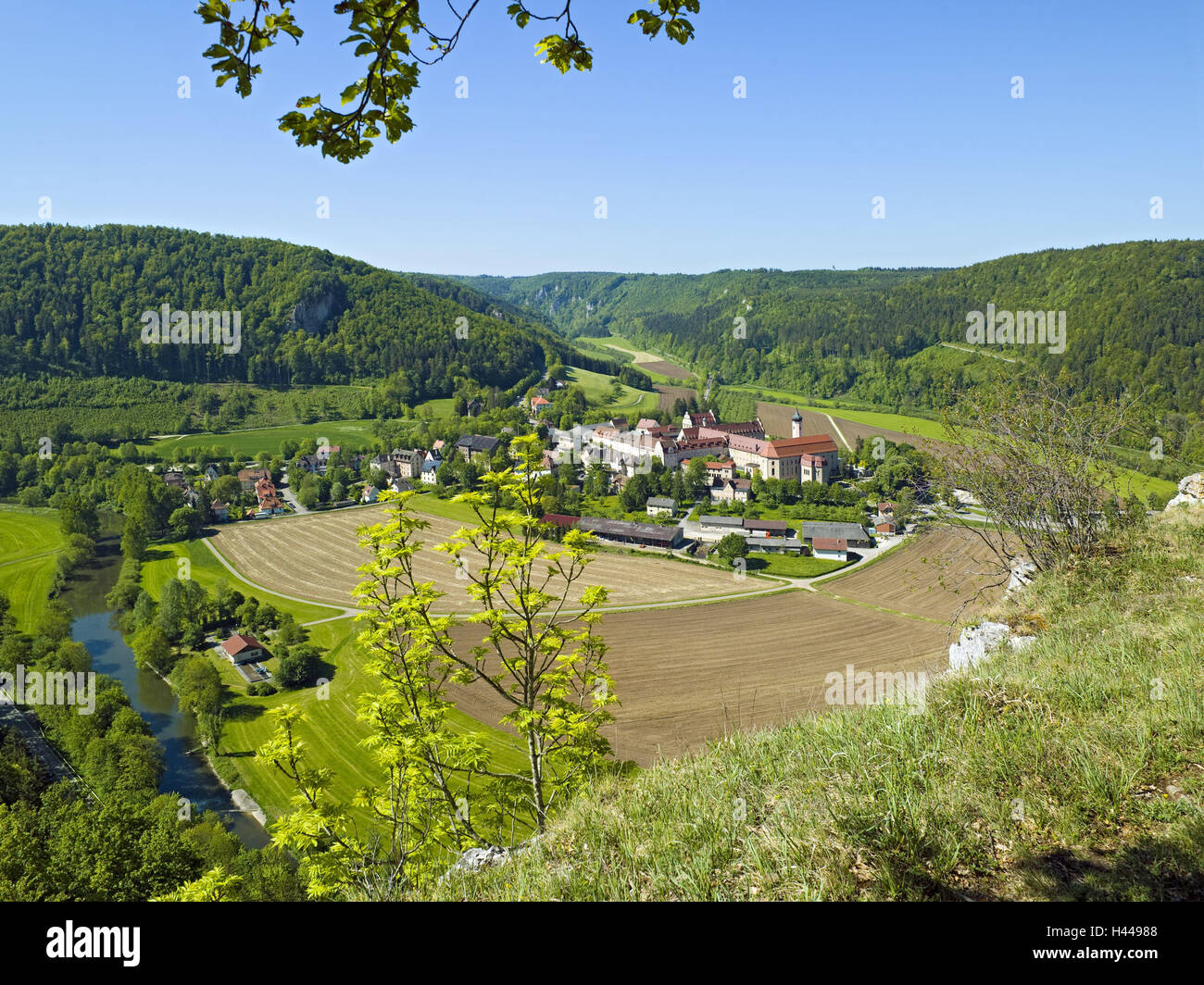 Germany, Baden-Wurttemberg, Beuron, cloister, Danube valley, summer ...