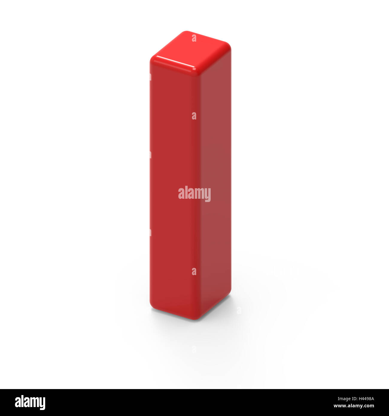 3D rendering red capital letter I isolated on white background, smooth ...