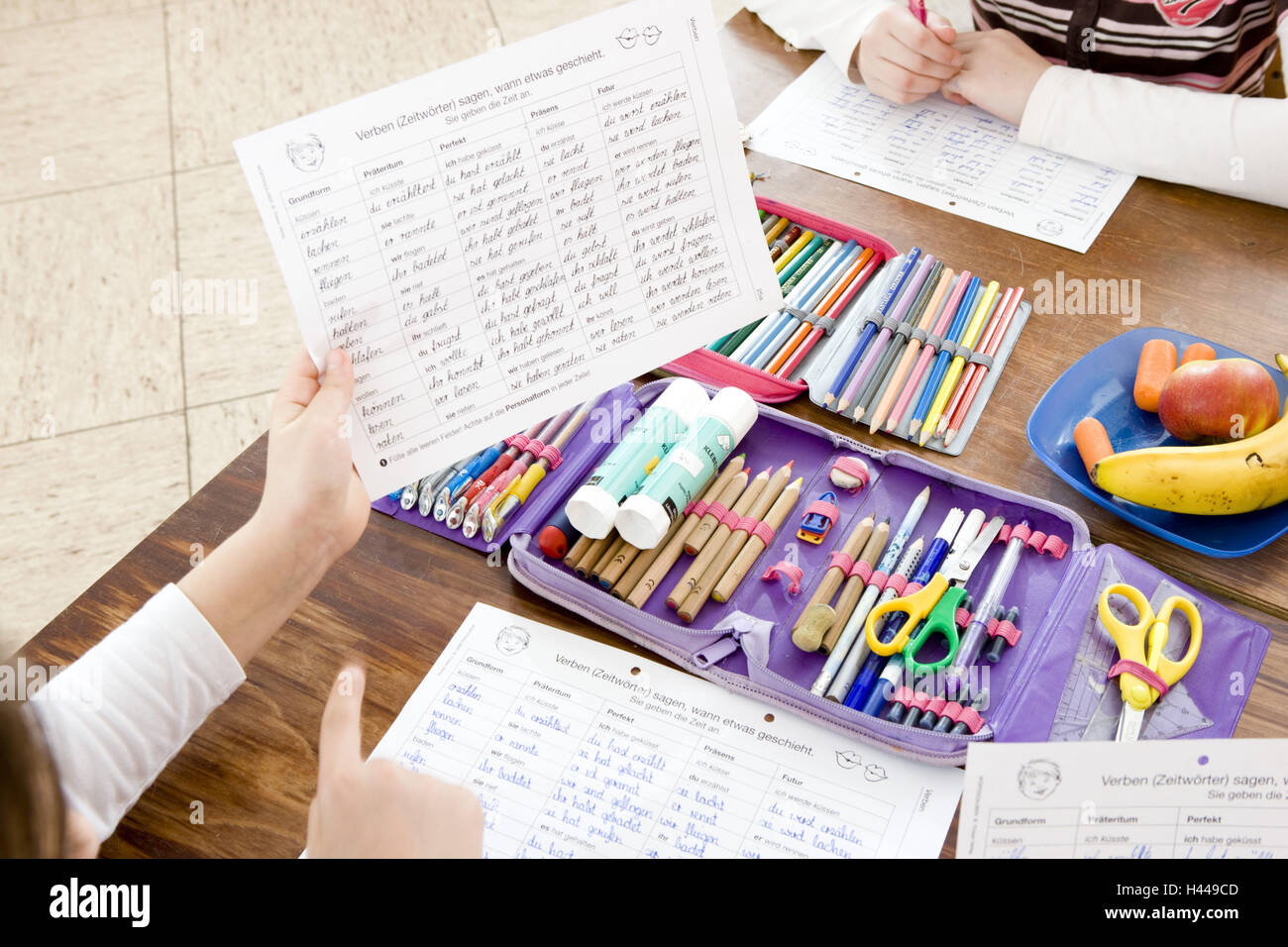 Classrooms, schoolboys, worksheets, point, curled Stock Photo - Alamy