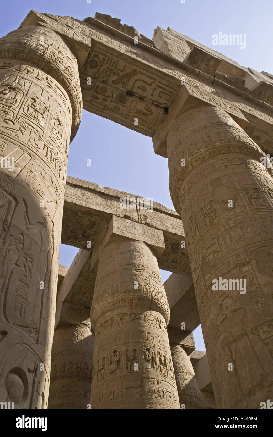 Egypt, Luxor, Karnak temple, portico, Upper Egypt, temple plant, temple ...