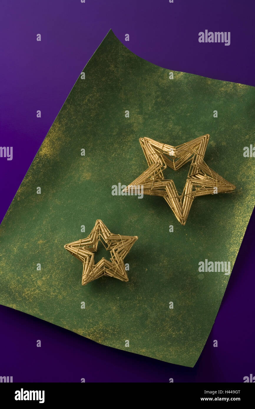 Stars Bethlehem, golden, cardboard, green Stock Photo - Alamy