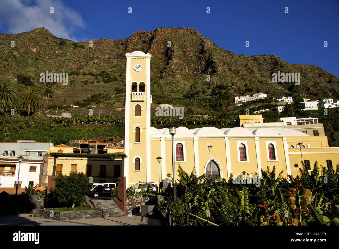 Spain, Canary islands, La Gomera, Valle Hermigua, Hermigua, church Stock Photo - Alamy