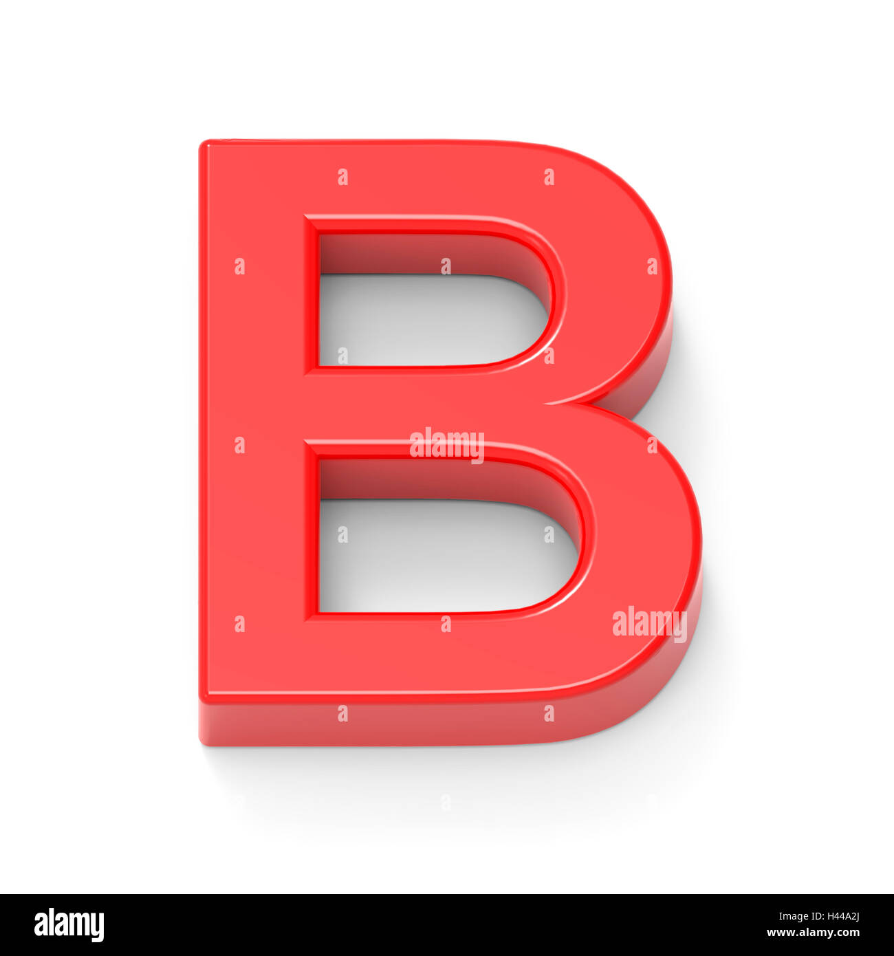 light red letter B, 3D rendering graphic isolated on white background ...