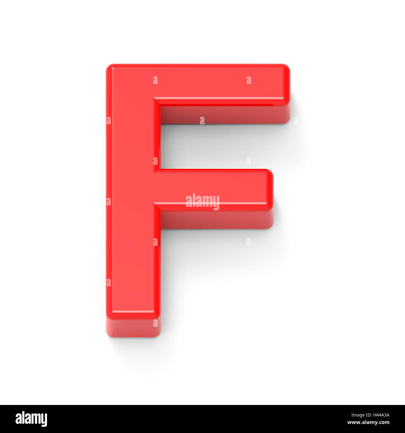 light red letter F, 3D rendering graphic isolated on white background ...