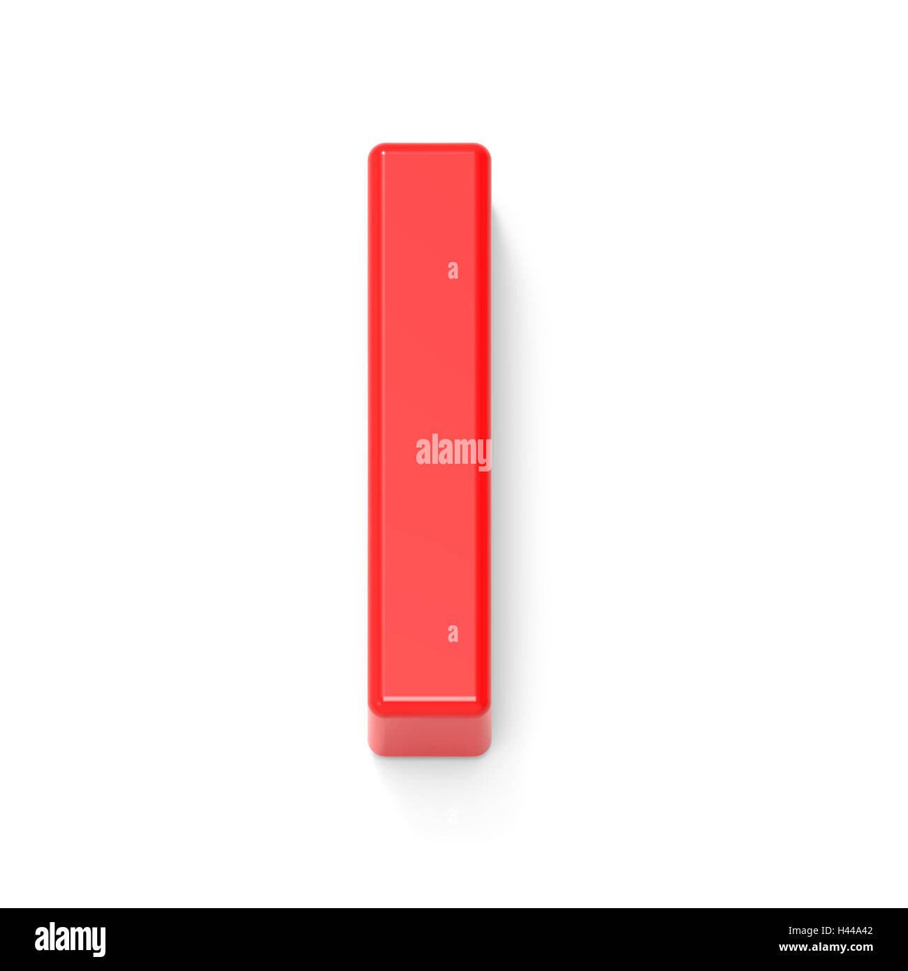 light red letter I, 3D rendering graphic isolated on white background ...
