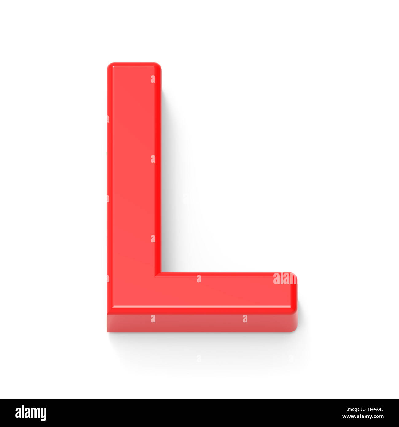 light red letter L, 3D rendering graphic isolated on white background ...