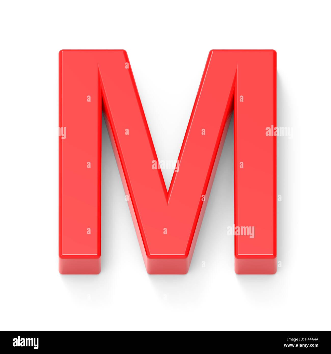 light red letter M, 3D rendering graphic isolated on white background ...
