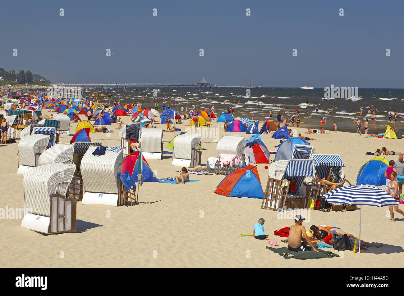 Germany, the Baltic Sea, island Usedom, Ahlbeck, beach, tourist Stock ...