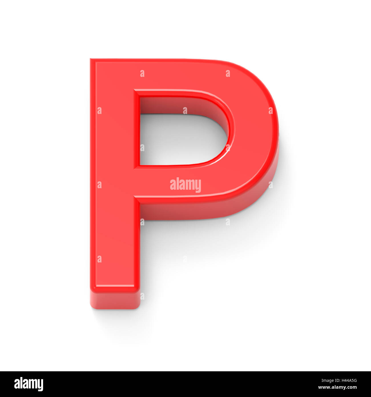 light red letter P, 3D rendering graphic isolated on white background ...