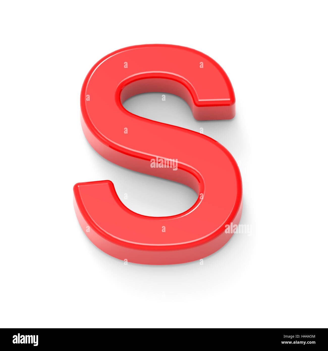 light red letter S, 3D rendering graphic isolated on white background ...