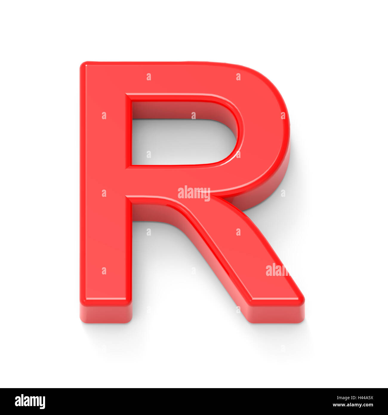 light red letter R, 3D rendering graphic isolated on white background ...