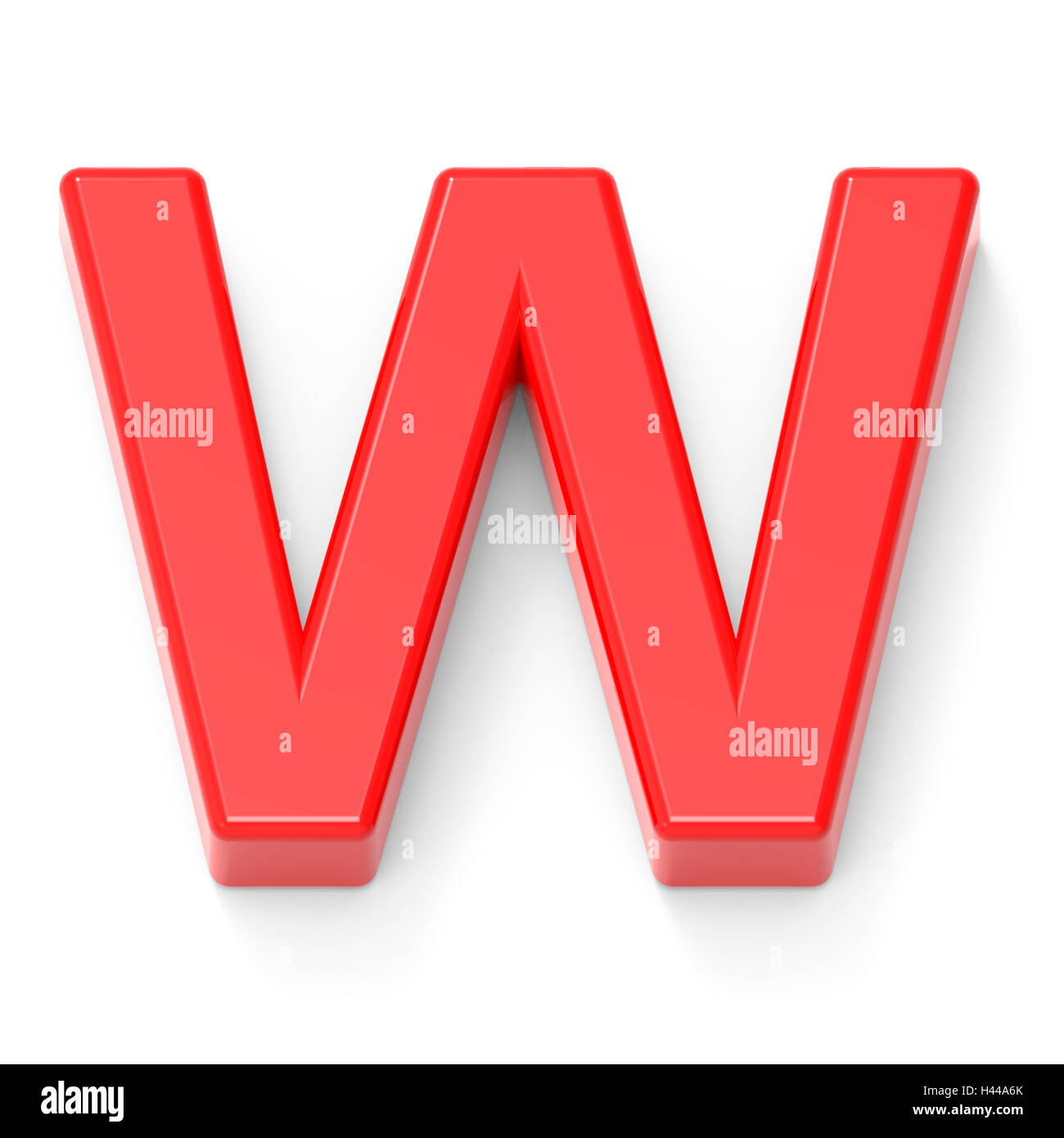 light red letter W, 3D rendering graphic isolated on white background ...