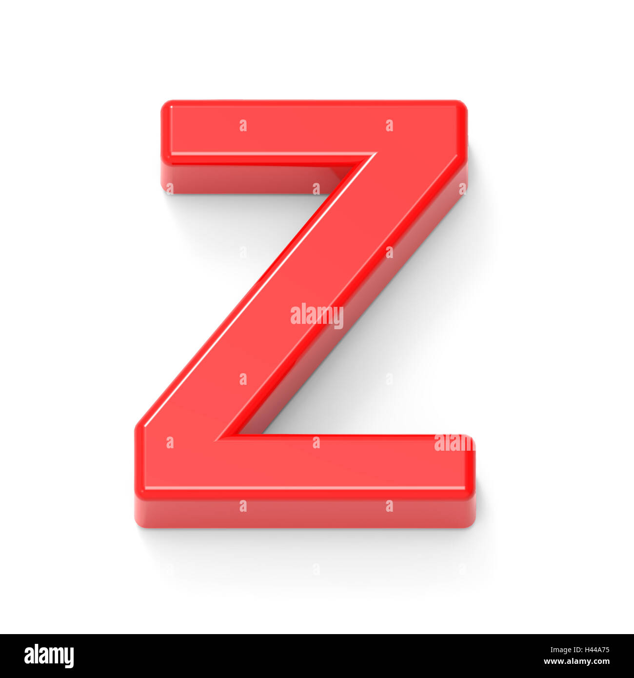 light red letter Z, 3D rendering graphic isolated on white background ...