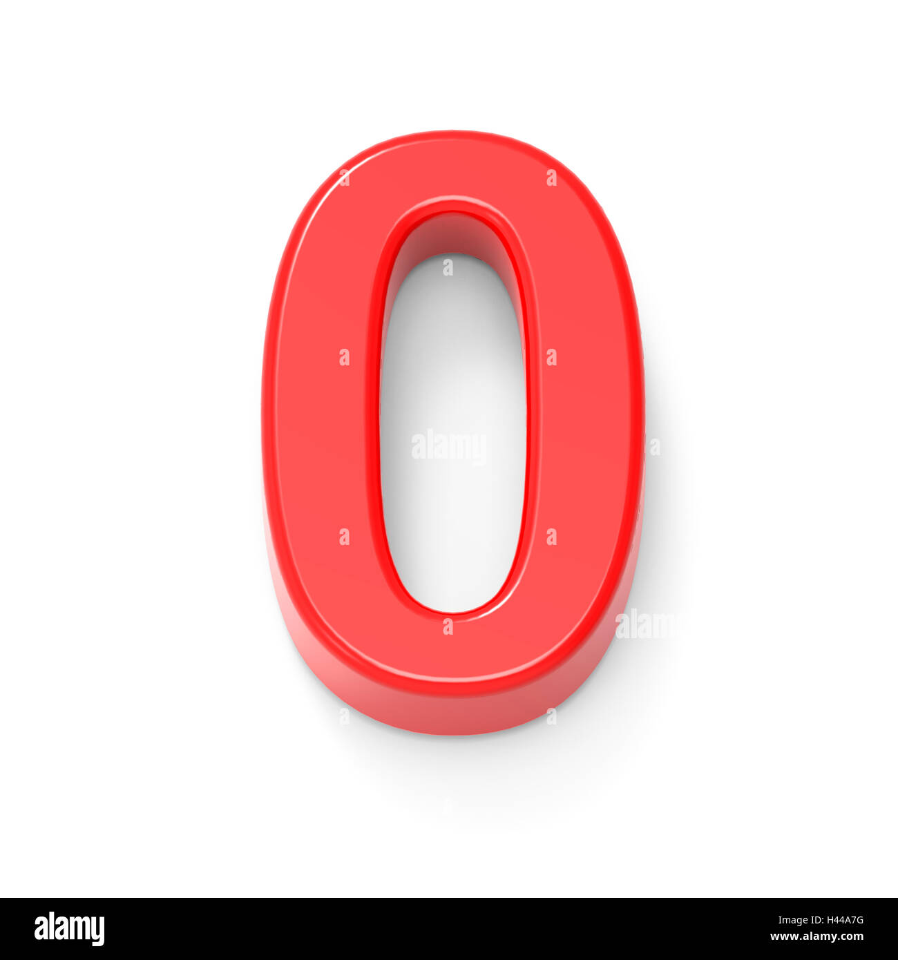 light red number 0, 3D rendering graphic isolated on white background ...