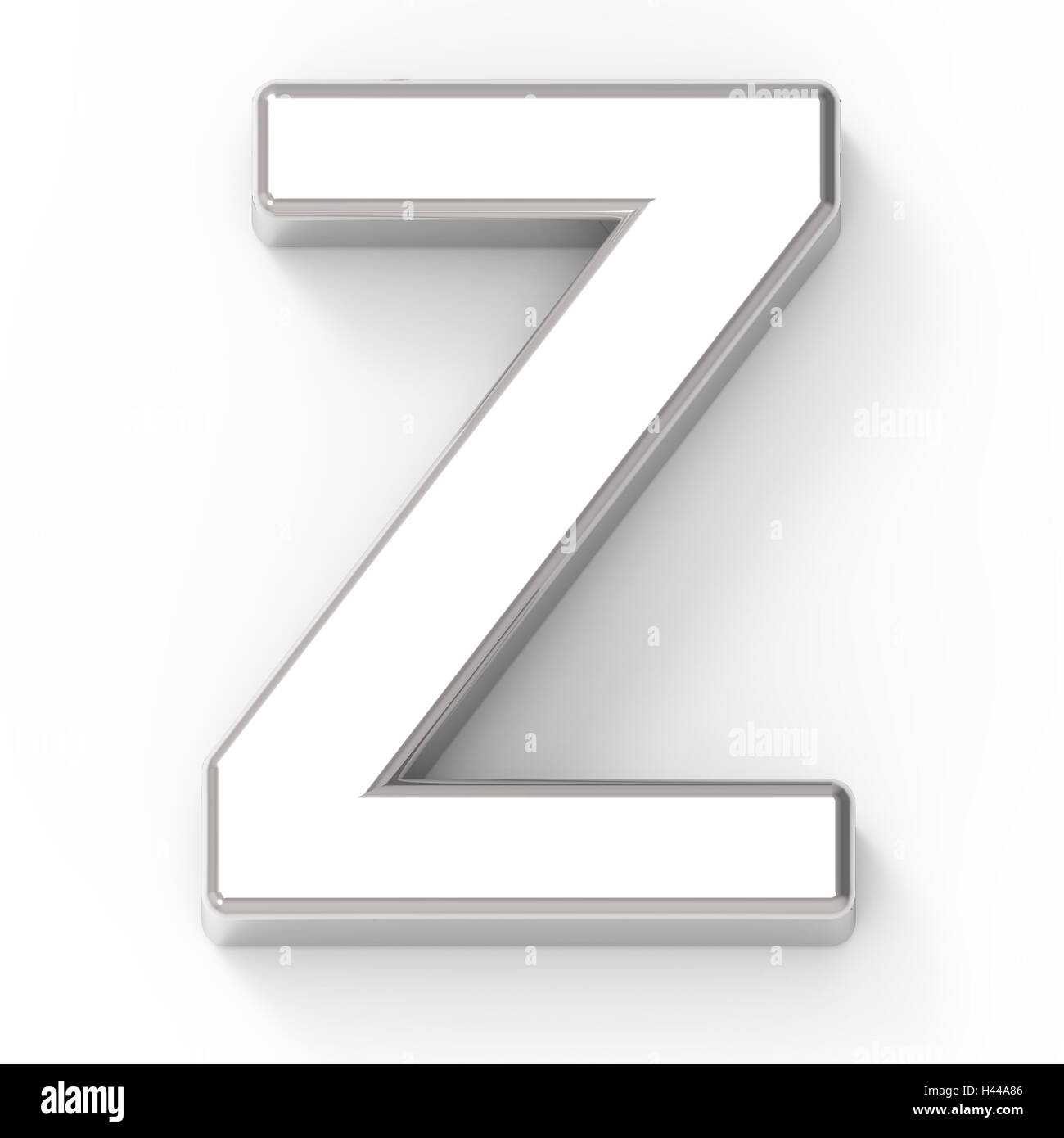 3d silver letter Z, 3D rendering graphic isolated white background ...