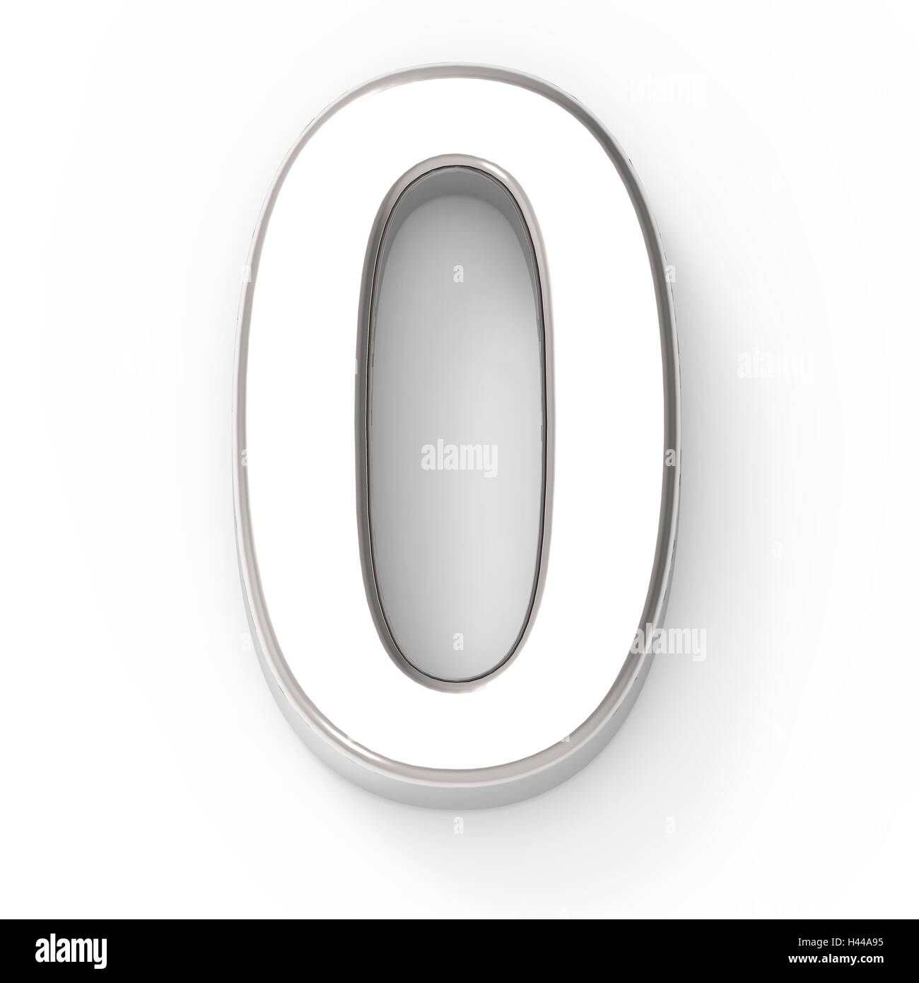 3d silver number 0, 3D rendering graphic isolated white background ...