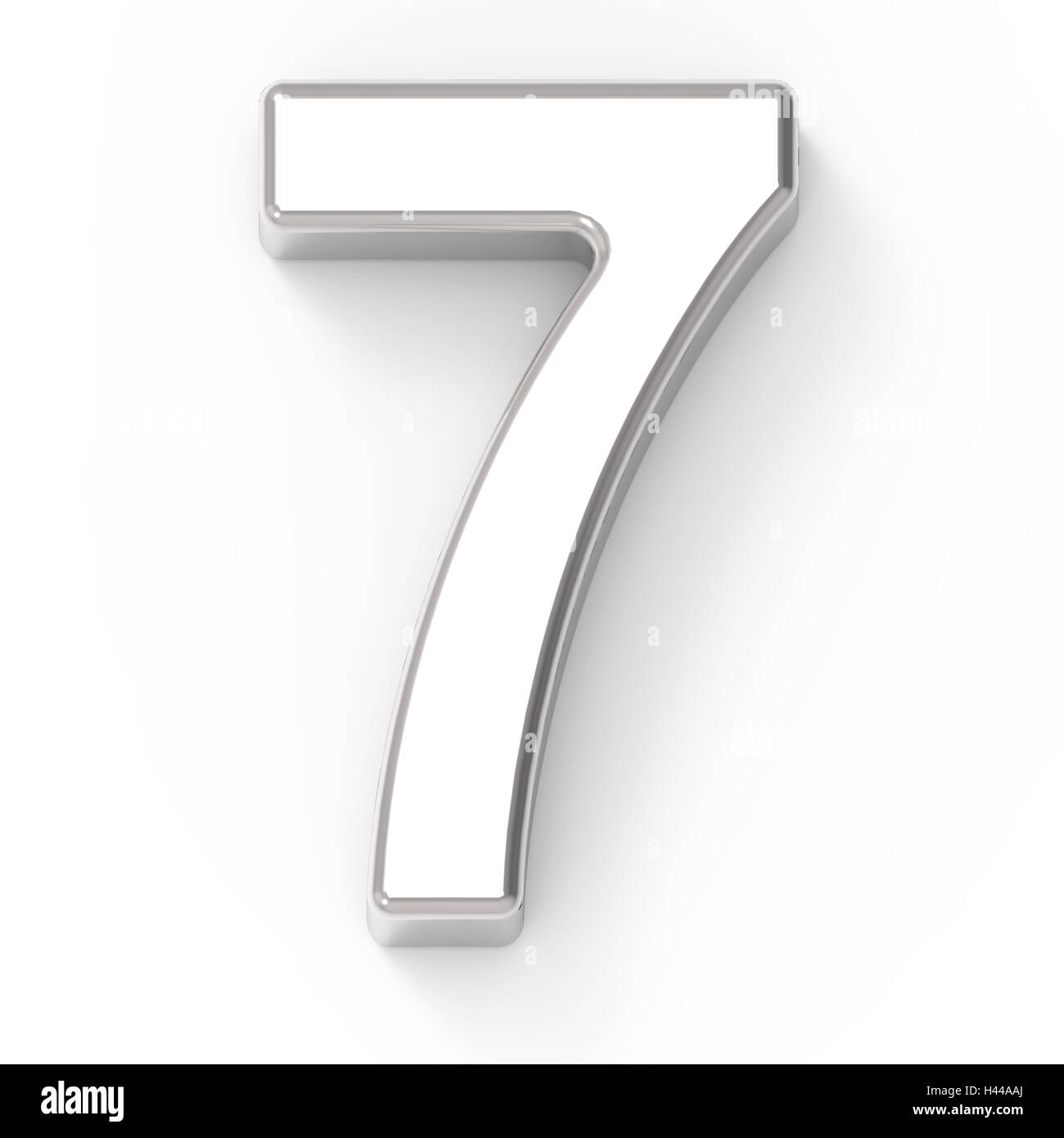 3d silver number 7, 3D rendering graphic isolated white background ...