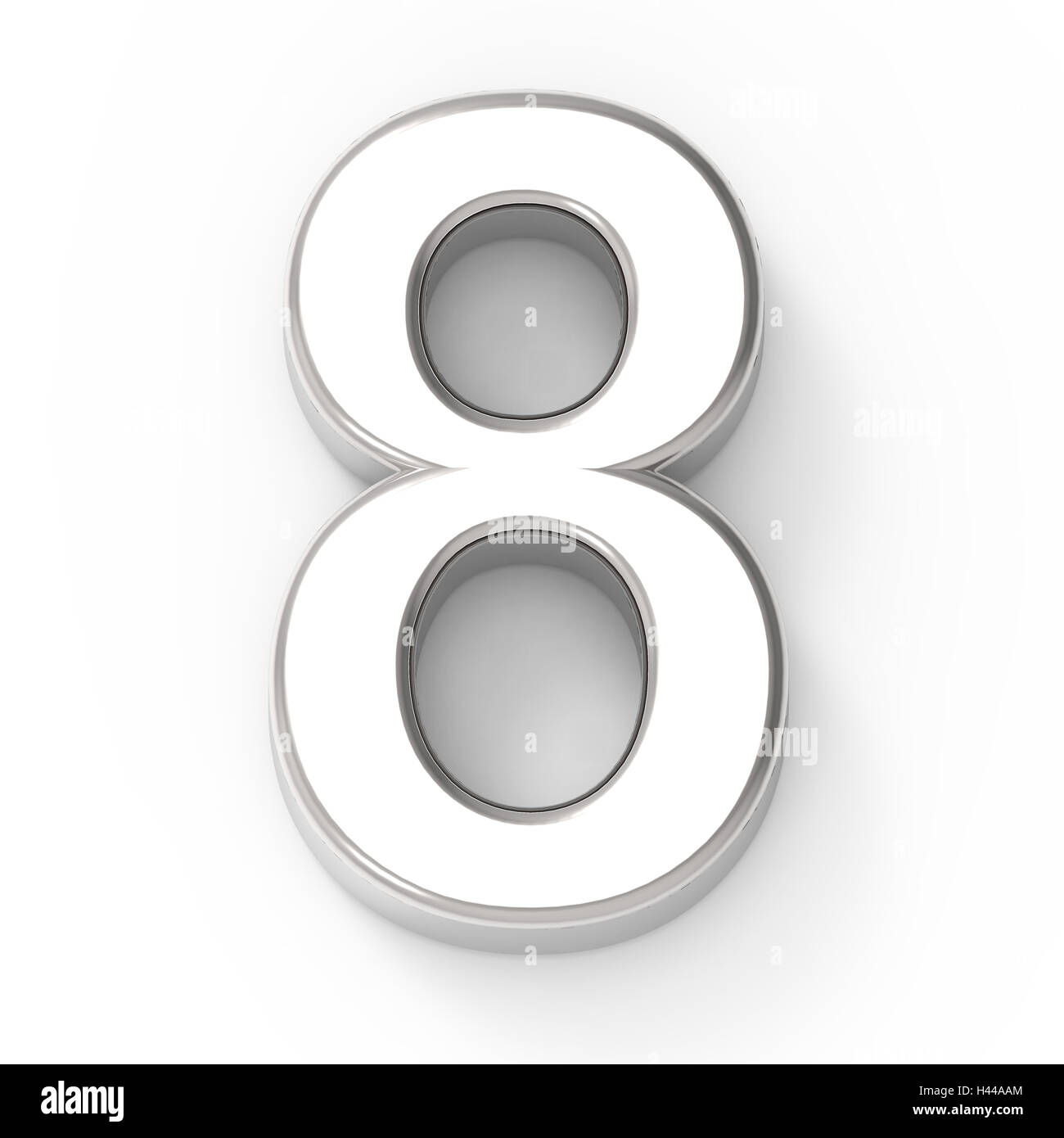 3d silver number 8, 3D rendering graphic isolated white background ...