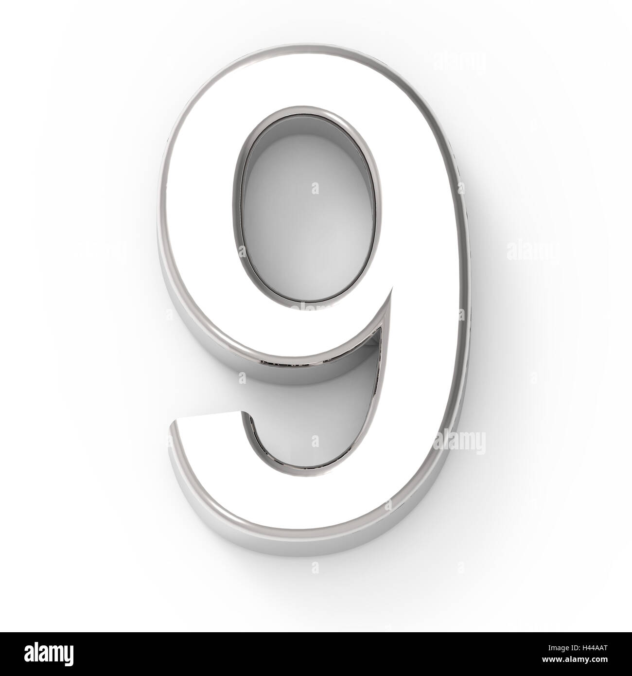 3d silver number 9, 3D rendering graphic isolated white background ...