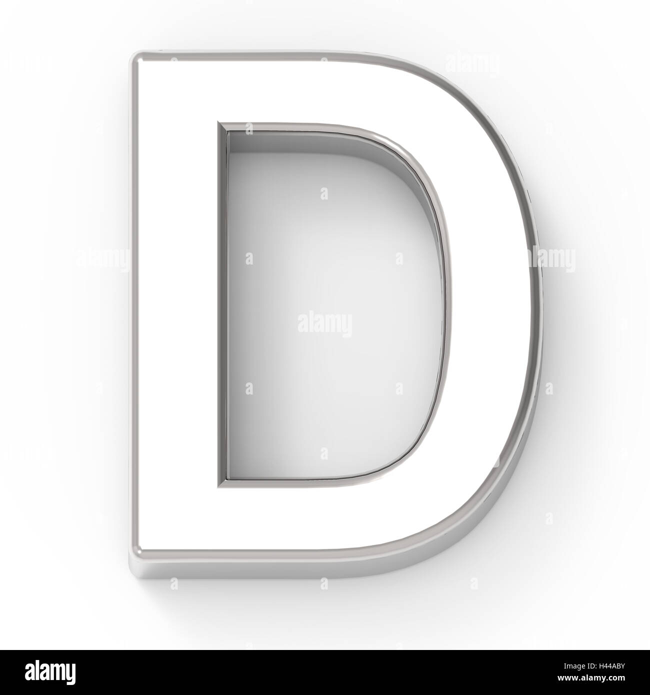 3d silver letter D, 3D rendering graphic isolated white background ...