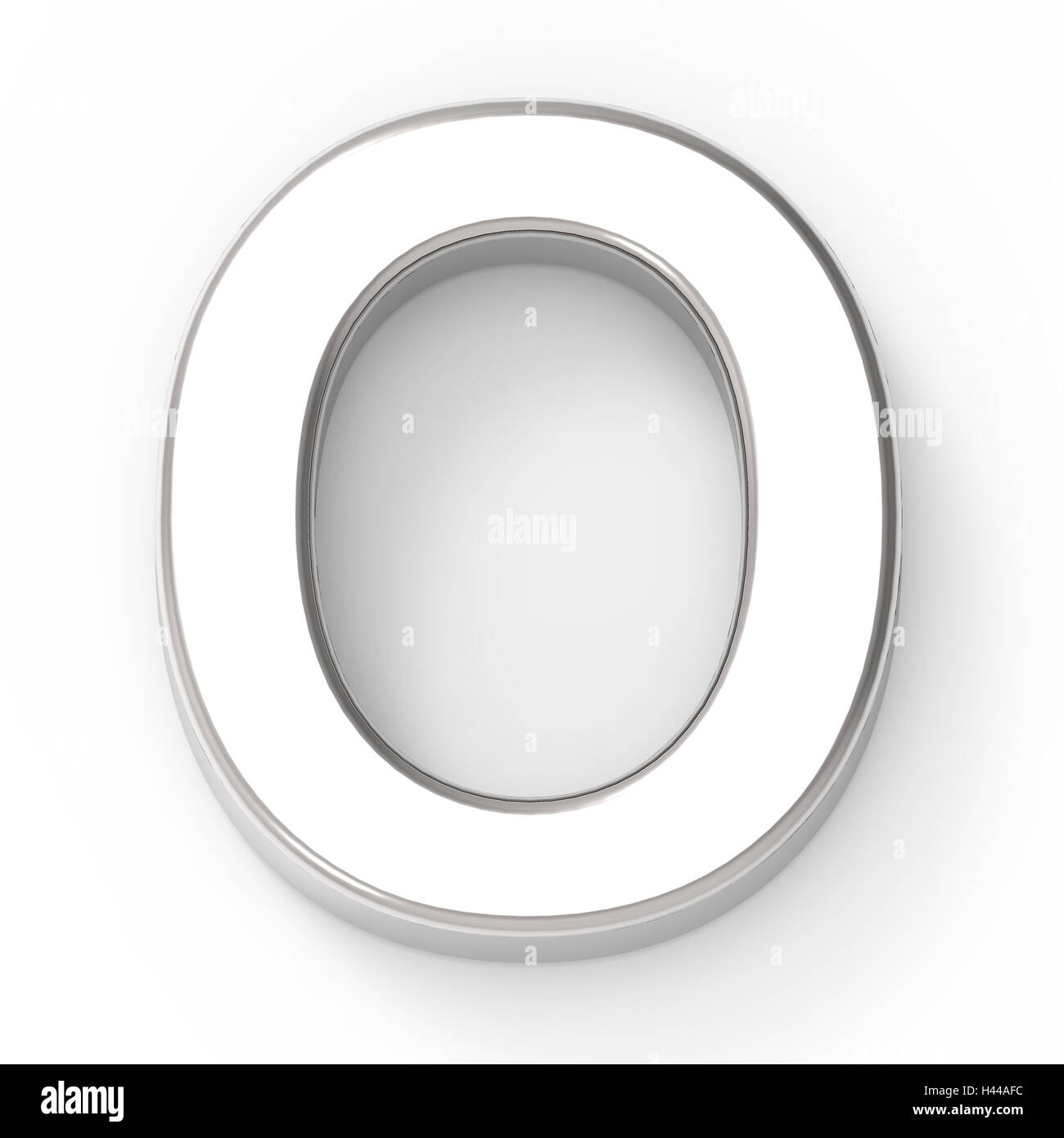 3d silver letter O, 3D rendering graphic isolated white background ...