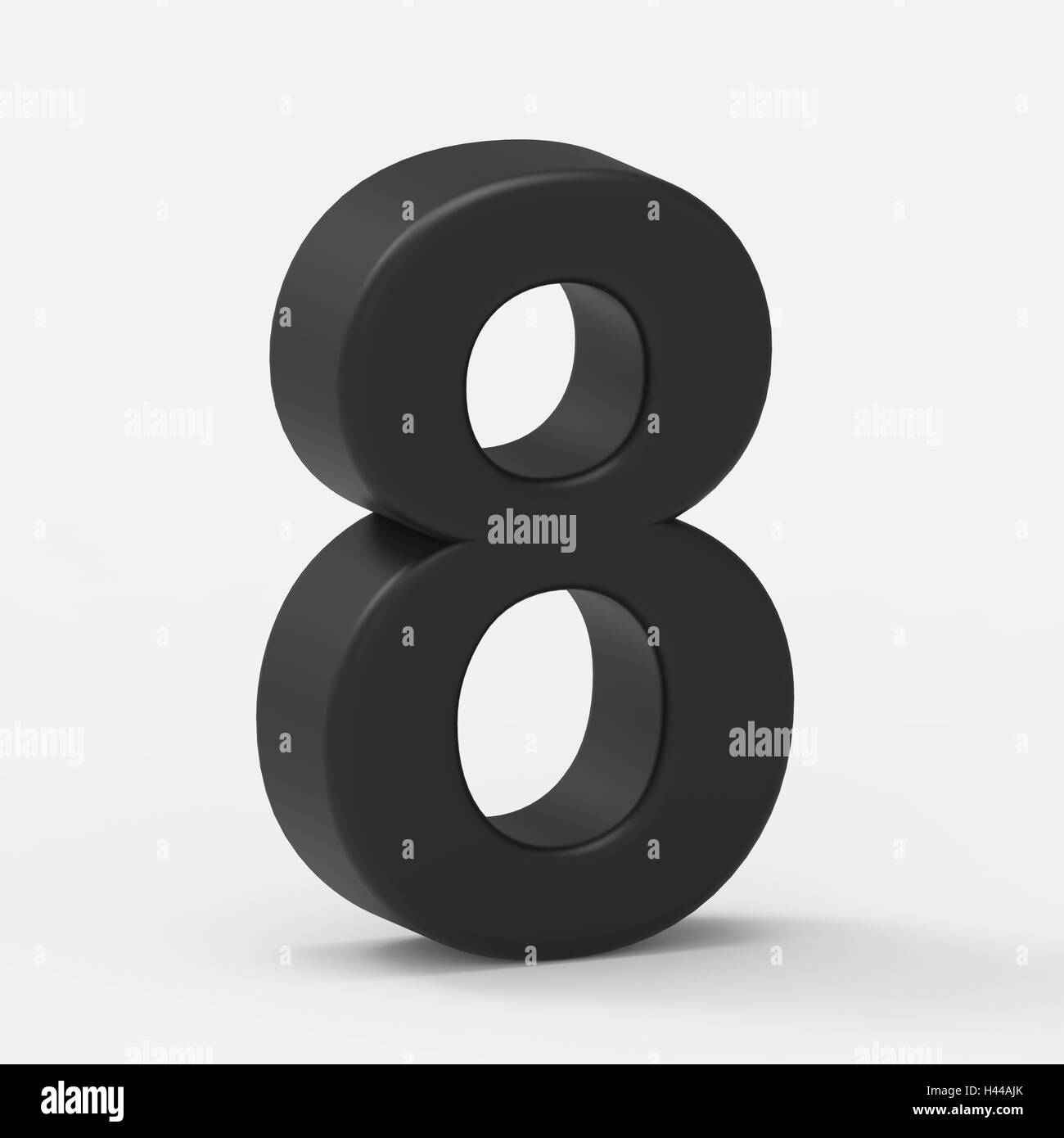 3d left leaning black number 8, 3D rendering graphic isolated white ...