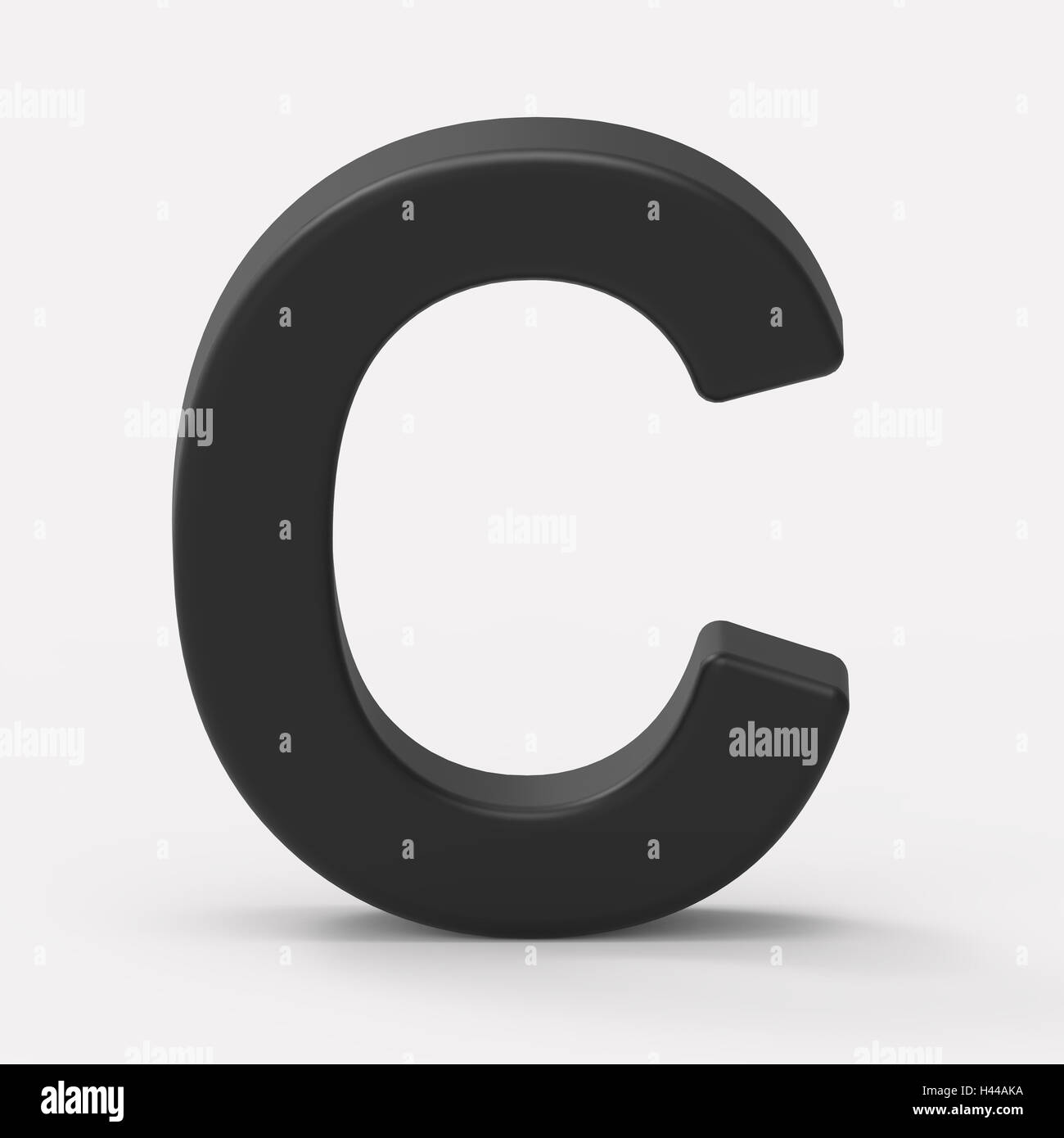 3d black letter C, 3D rendering graphic isolated white background Stock ...