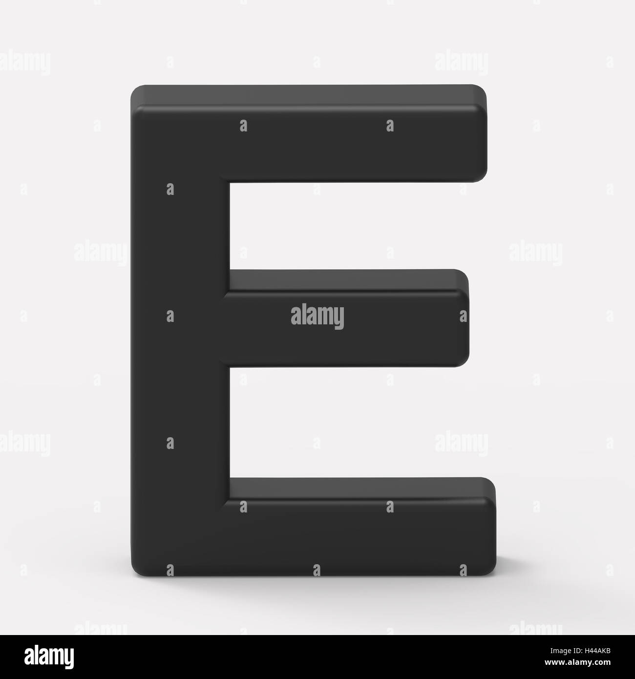 3d black letter E, 3D rendering graphic isolated white background Stock ...