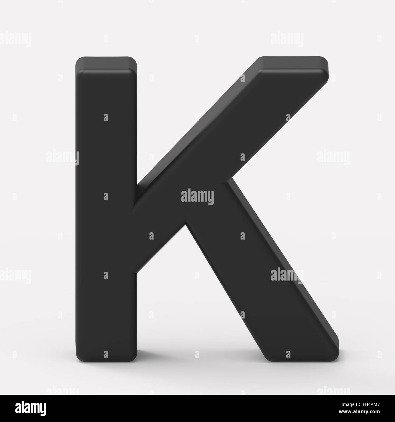 3d black letter K, 3D rendering graphic isolated white background Stock ...