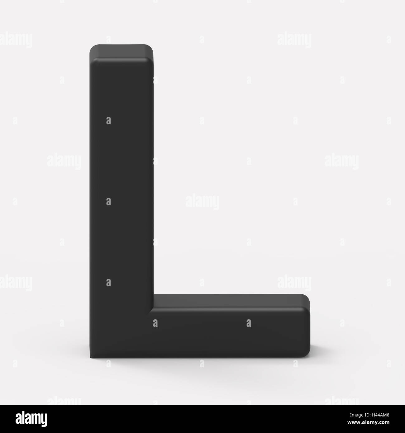 3d black letter L, 3D rendering graphic isolated white background Stock ...
