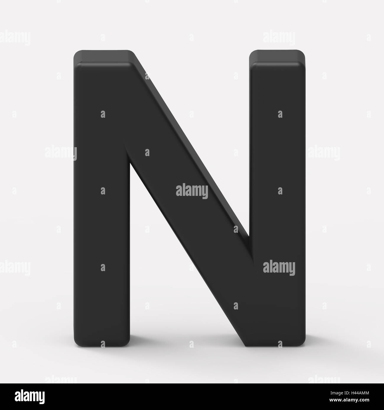 3d black letter N, 3D rendering graphic isolated white background Stock ...