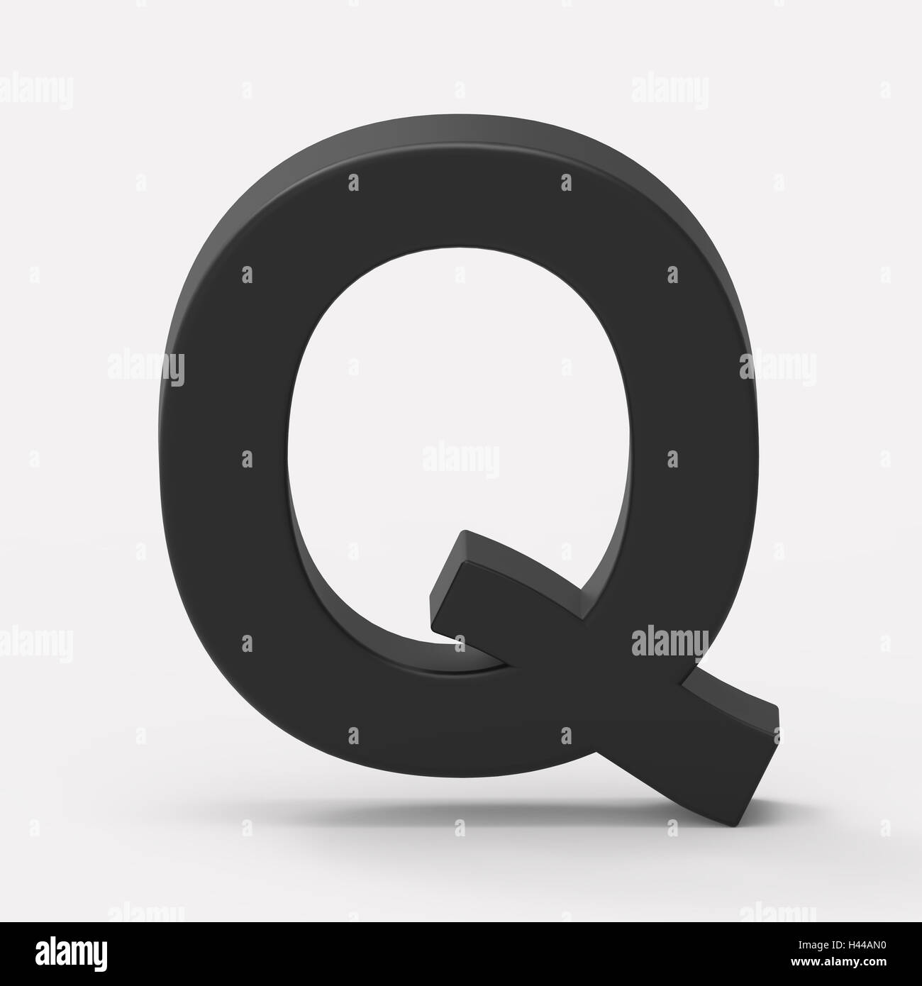 3d black letter Q, 3D rendering graphic isolated white background Stock ...