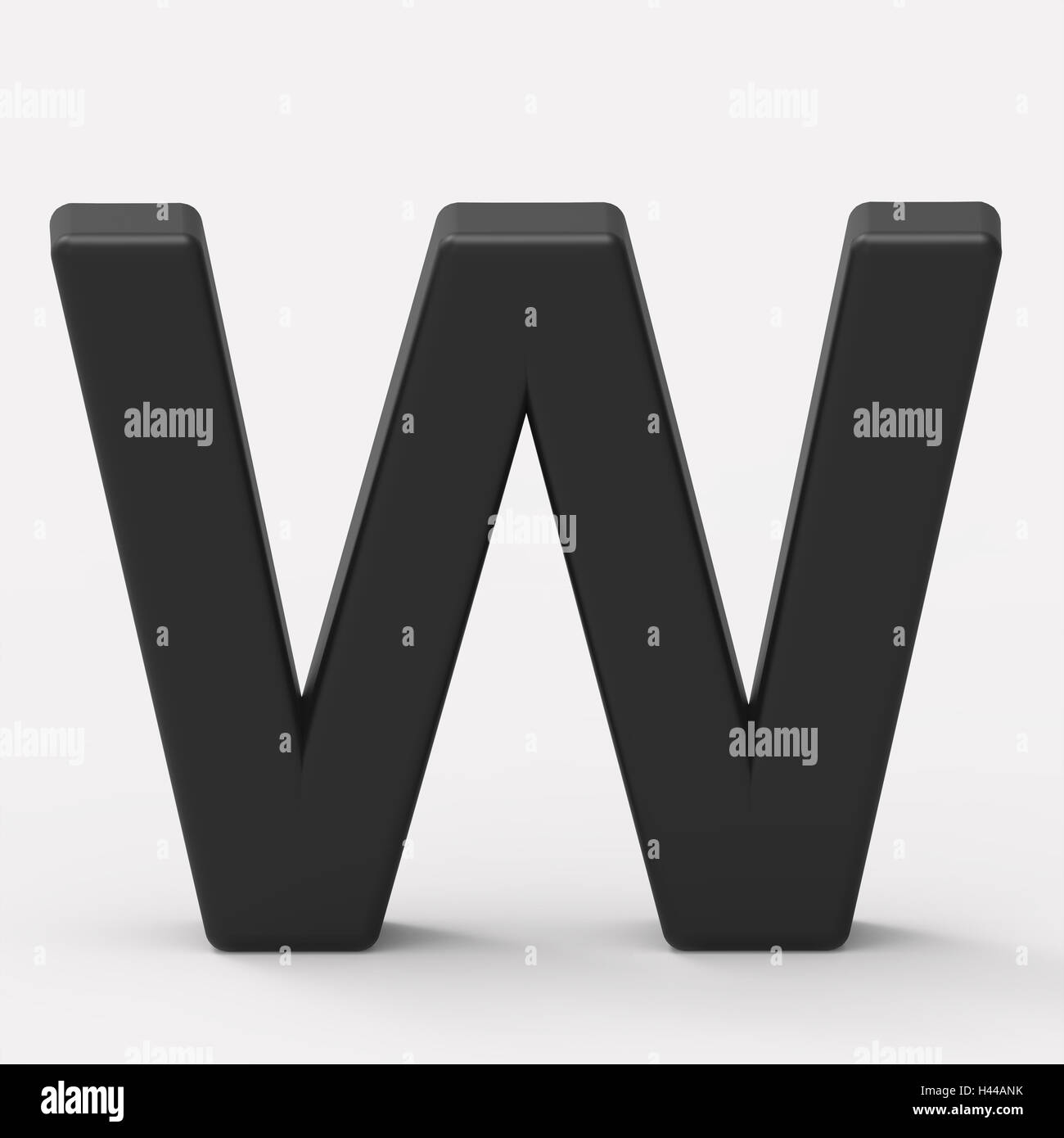 3d black letter W, 3D rendering graphic isolated white background Stock ...