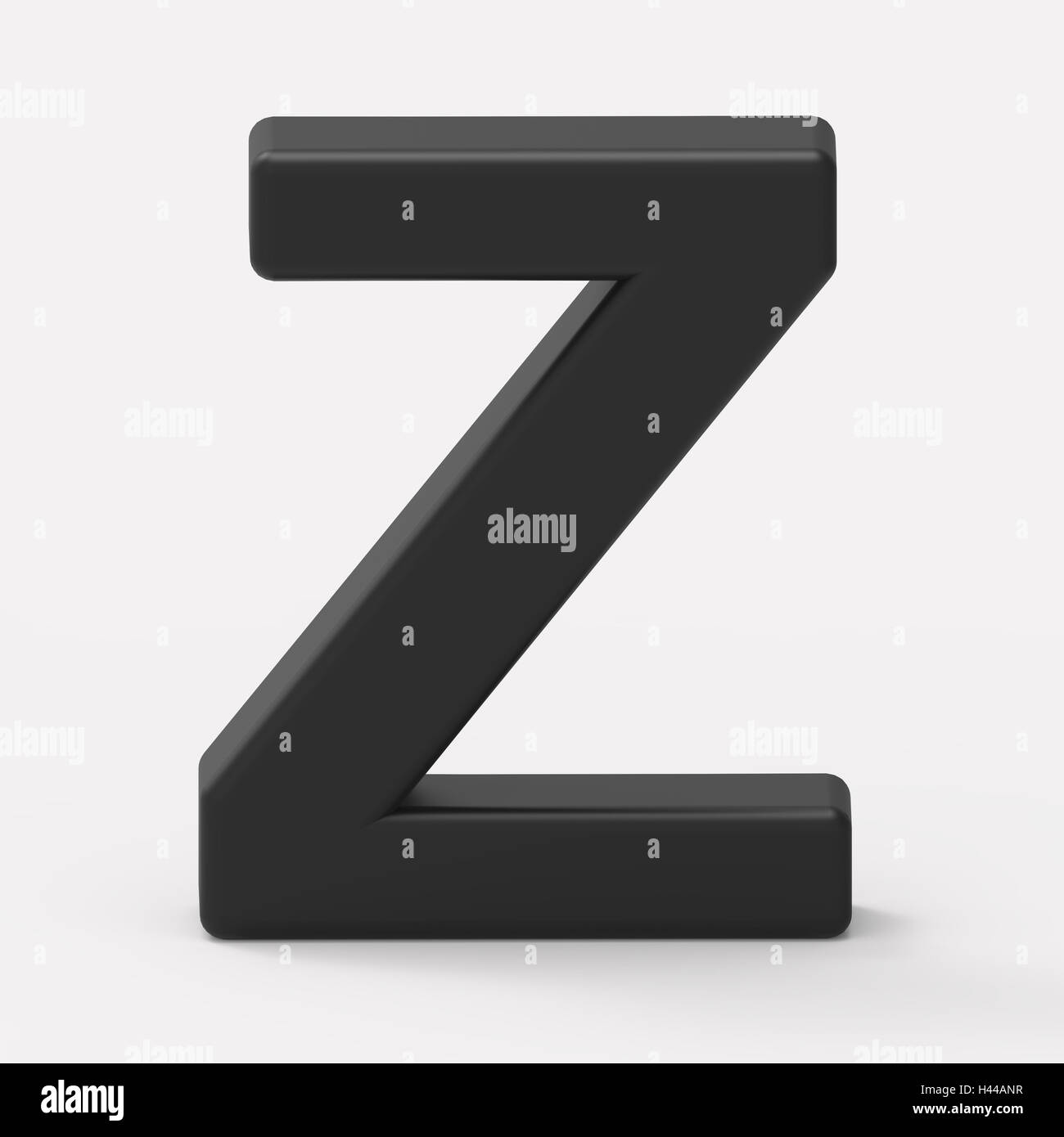 3d black letter Z, 3D rendering graphic isolated white background Stock ...